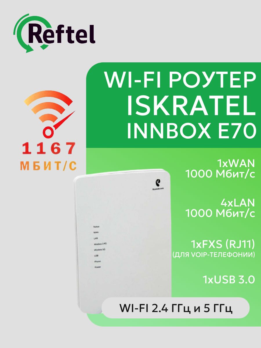 Роутер Wi-Fi роутер Iskratel inbox E70 двухдиапазонный гигабитный
