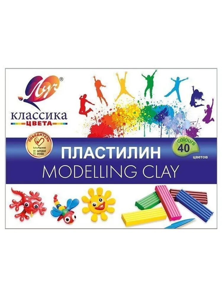 Пластилин Луч Классика 40 цветов, со стеком