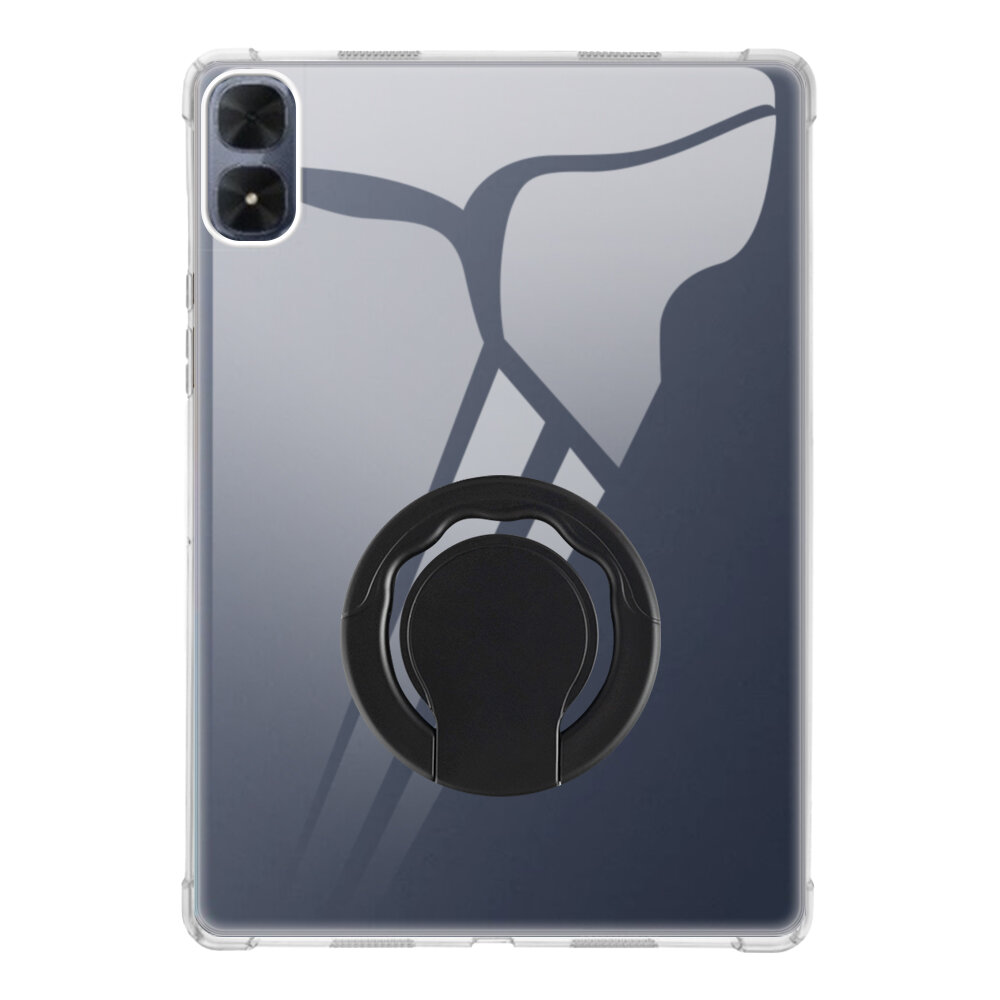 Чехол для Infinix XPad Edge 13.2 2026, противоударный защитный чехол с поворотной подставкой 360 , прочный, удобный и износостойкий Прозрачный корпус с черной подставкой