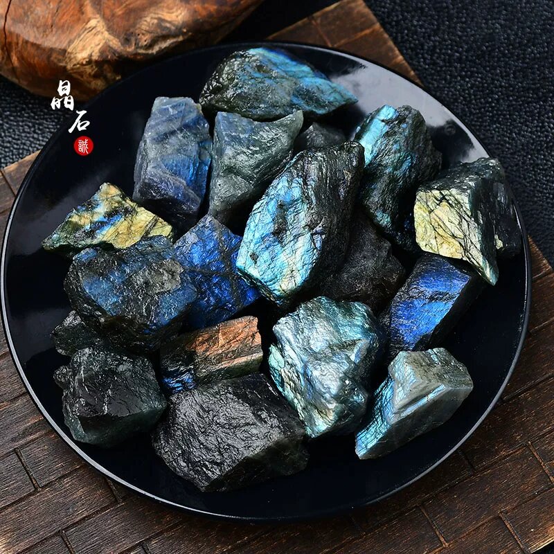 Естественные кристаллы лабрадорита, 100 г (2-3 см), 6-9 штук для декора аквариумов и террариумов