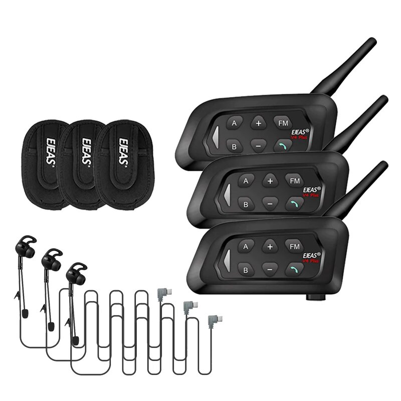 Беспроводная Bluetooth-гарнитура EJEAS V4C Plus Для Футбольных Судей, Домашняя 3pcs V4C Plus