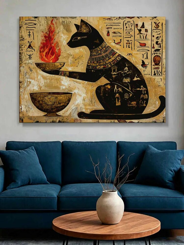 Картина "египетская кошка (бастет)" 50x60 см