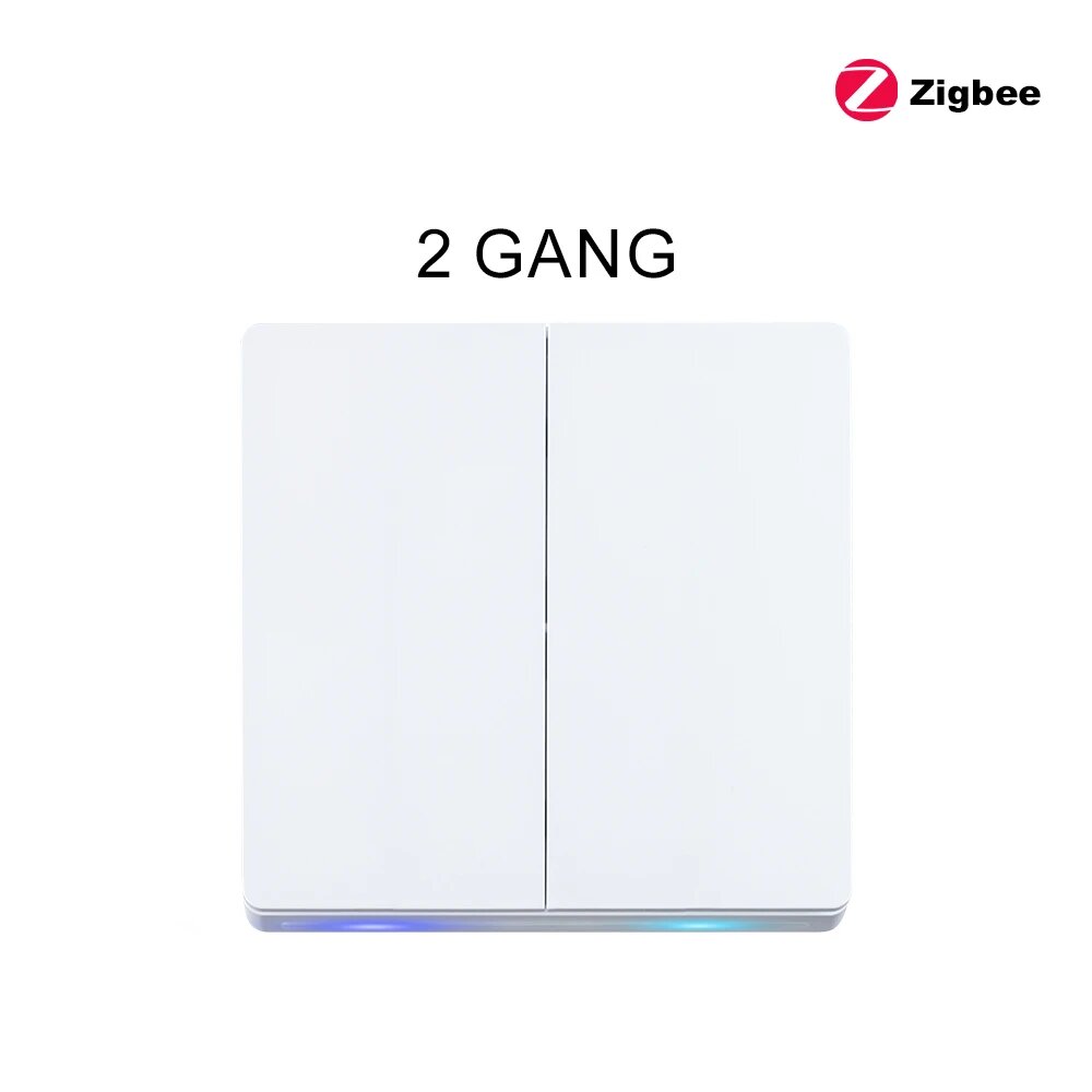 MANHOT Zigbee Умный Выключатель Света 1-4 Кнопки 2 gang white