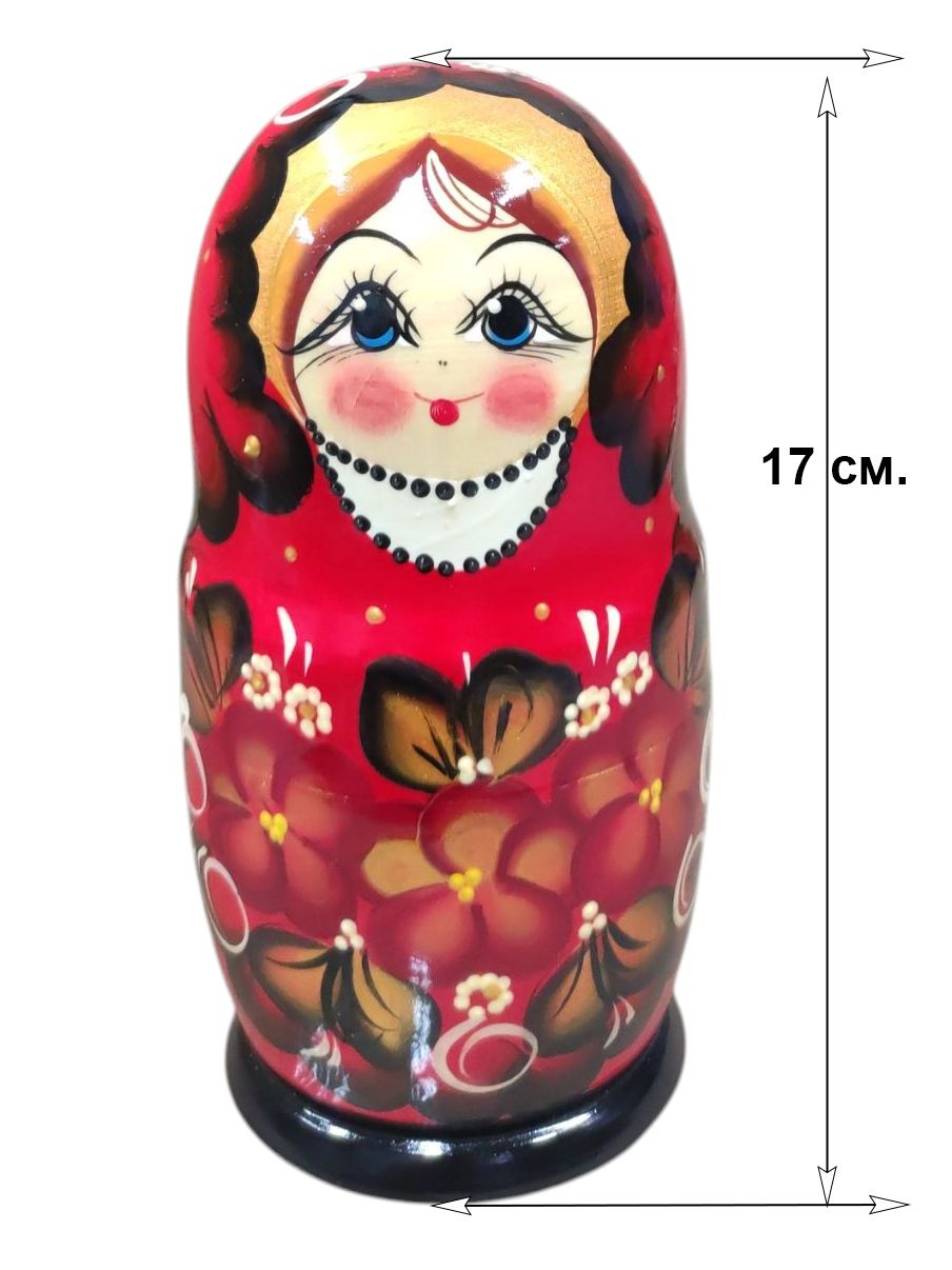 Матрешка Красна-девица 5 мест 17 см.