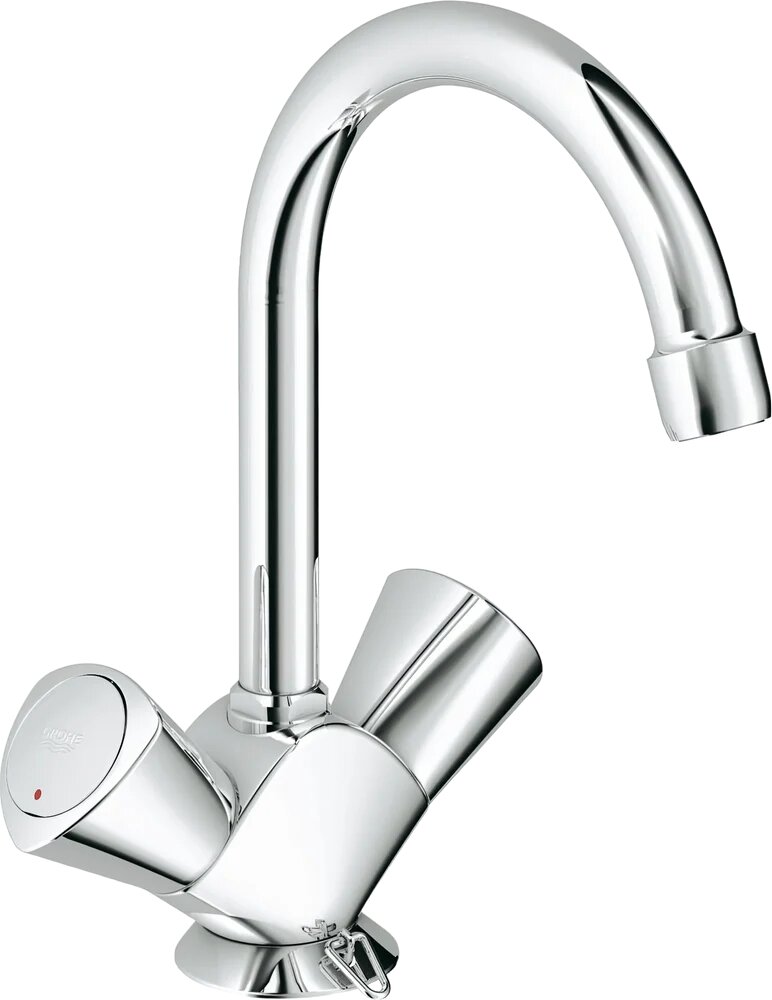 Смеситель для раковины Grohe Costa S 21338001 хром, глянцевый, кран для ванной в раковину, из латуни, с поворотным изливом