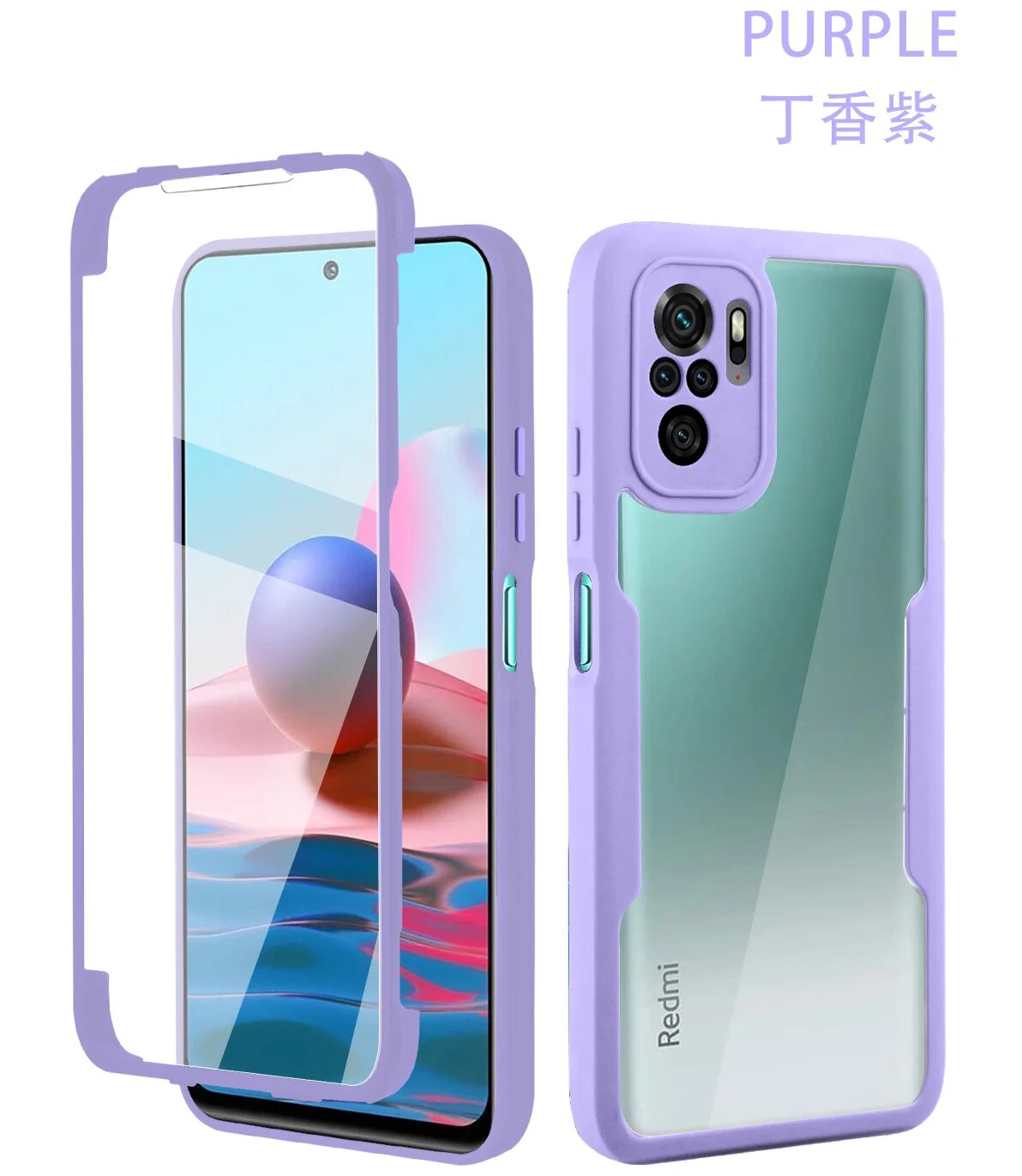 Противоударный прозрачный чехол с полным покрытием 360 градусов для Xiaomi POCO F3 X3 NFC Mi 11 Lite Redmi 9A 9T 9C Note10 9S Pro Back PC + пленка для переднего экрана