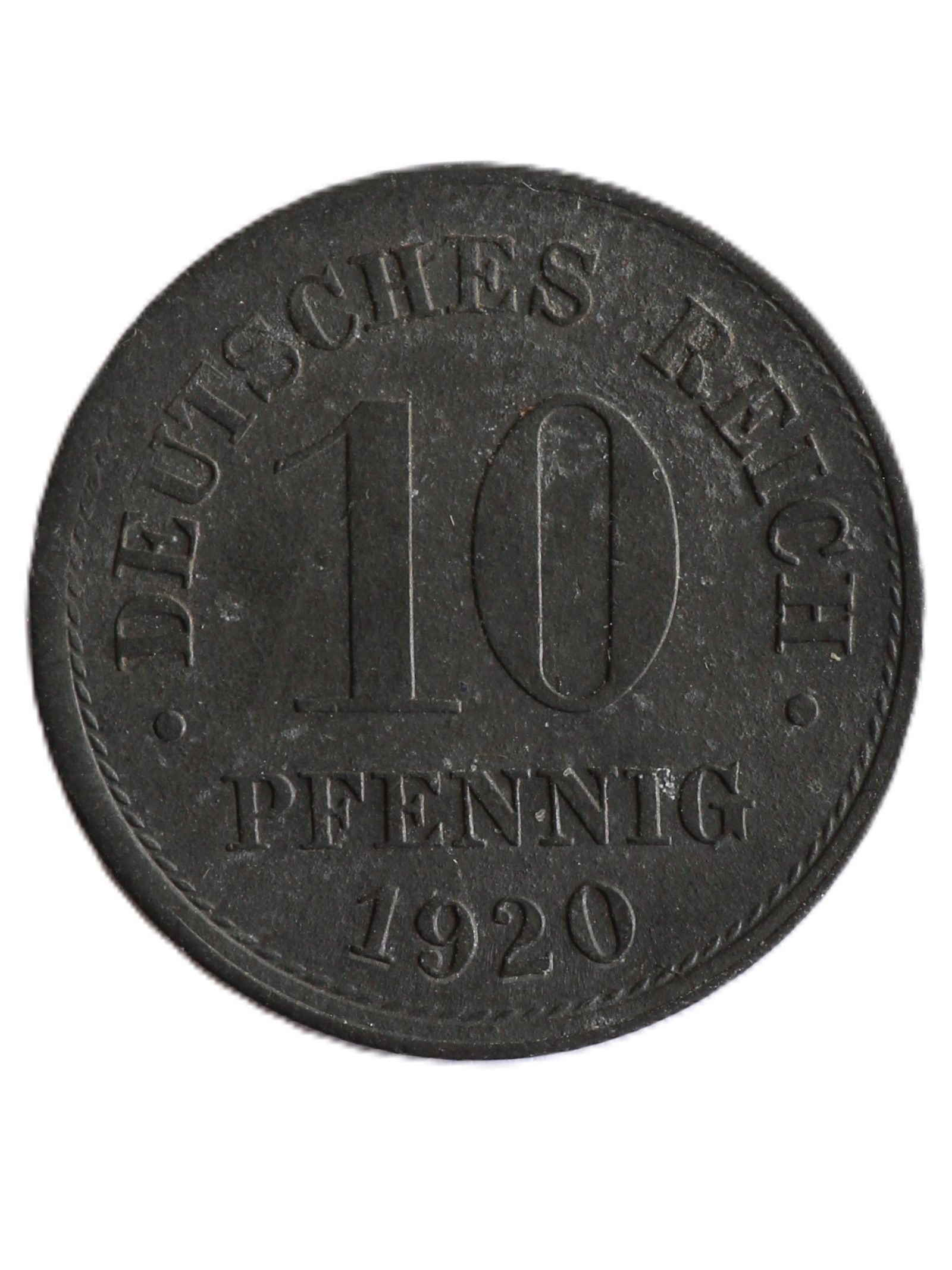 Подлинная монета 10 пфеннигов Германия 1920 года