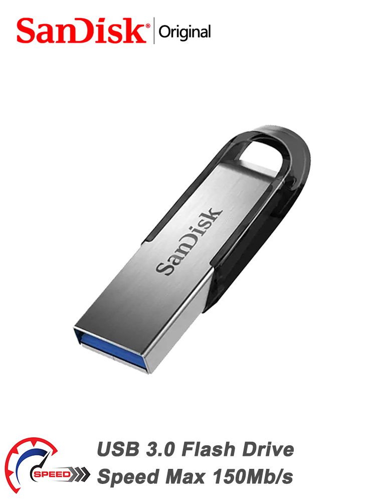 64 ГБ USB-флеш-накопитель Ultra Flair SDCZ73-064G (Ultra Flair SDCZ73-064G), USB 3.0, до 150 мб/сек, Металл, серебристый