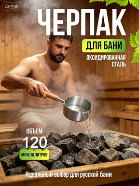 Бондарное изделие для бани Обливное устройство, 0.125 л посуда для бани емкость для бани аксессуары для бани