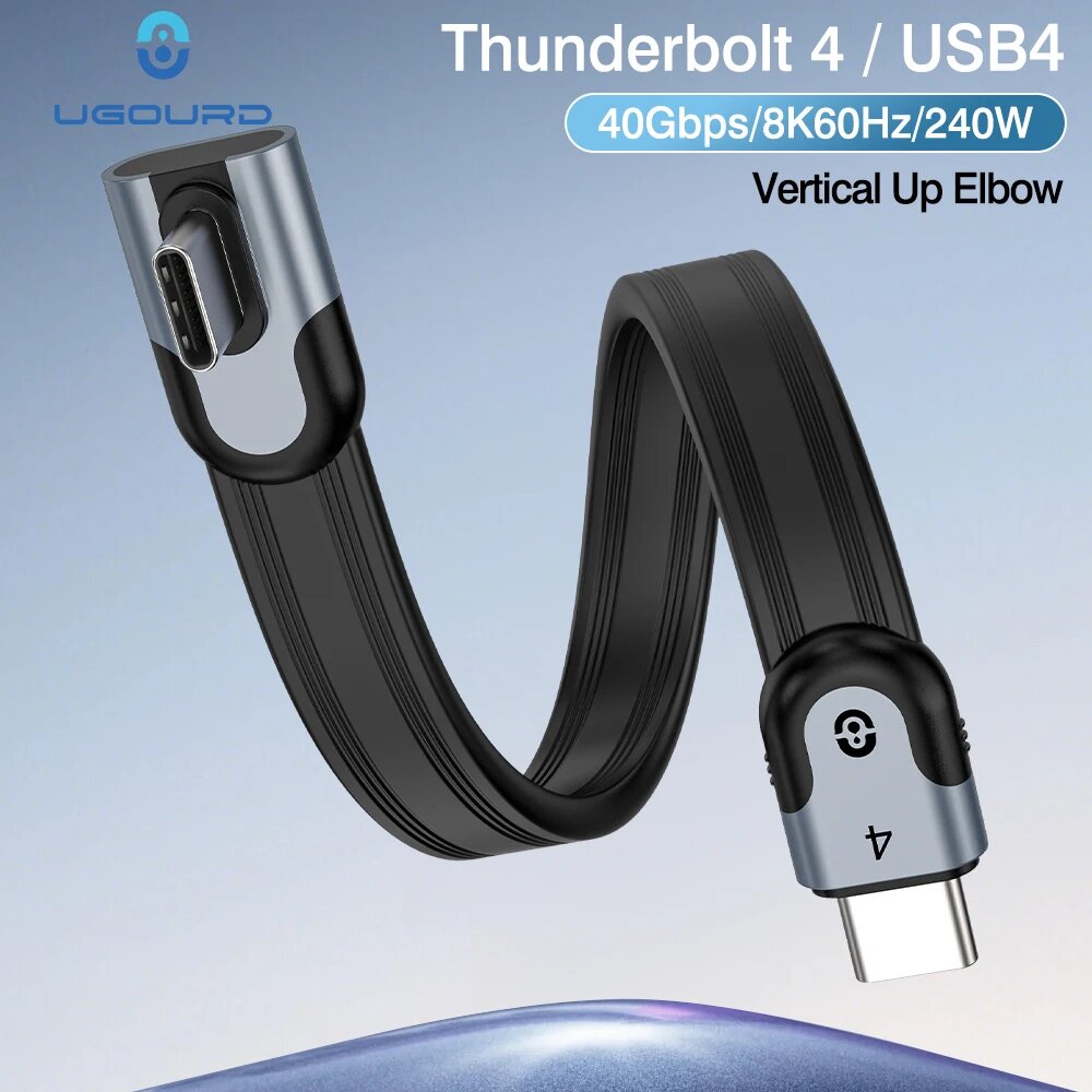 Thunderbolt 4 кабель 0.15m, 3D Offset Bend — фото 1