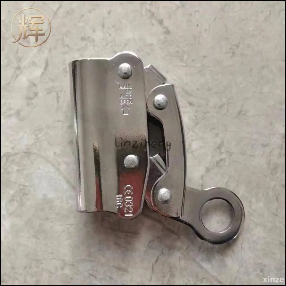 Зажим альпинистский ручной Linzheng из стали серебристый, HAUL UP AUTO OPEN, 0321 156