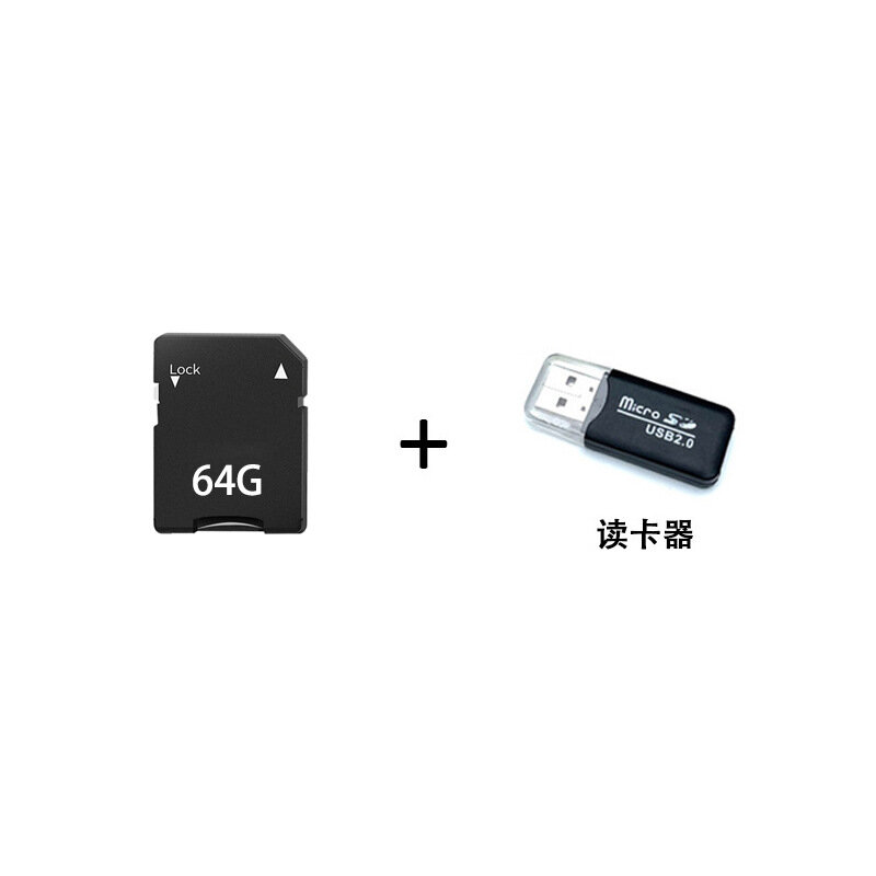 Высокоскоростная карта памяти 64 ГБ в комплекте с универсальным USB-кардридером для передачи данных