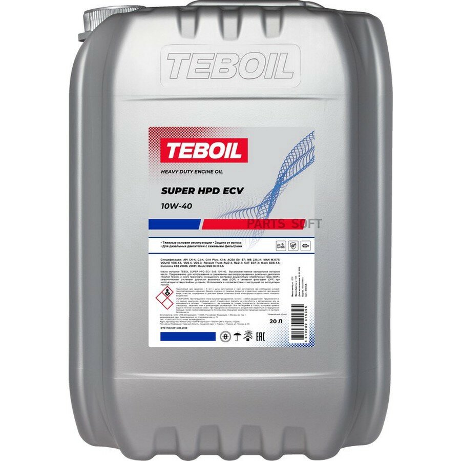 TEBOIL SUPER HPD ECV 10W40, от официального дистрибьютора, TEBOIL, артикул 2284526