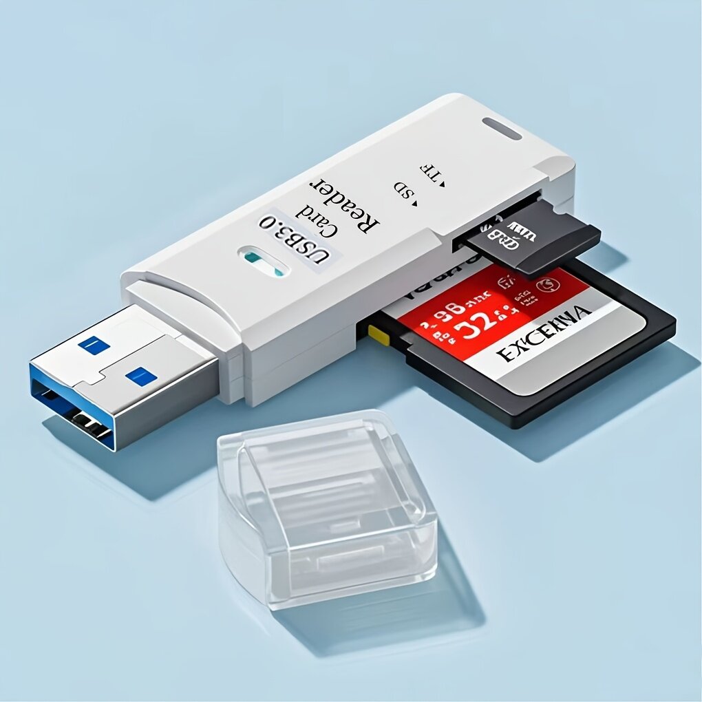 Считыватель карт памяти USB 3.0 для SD, MMC, RS-MMC, UHS-I и TF, белый
