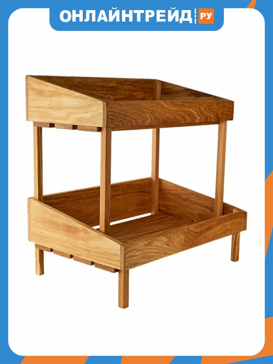 Витрина для выкладки Ppwood 2 полки, дуб, 45х40х30 см (03171654)