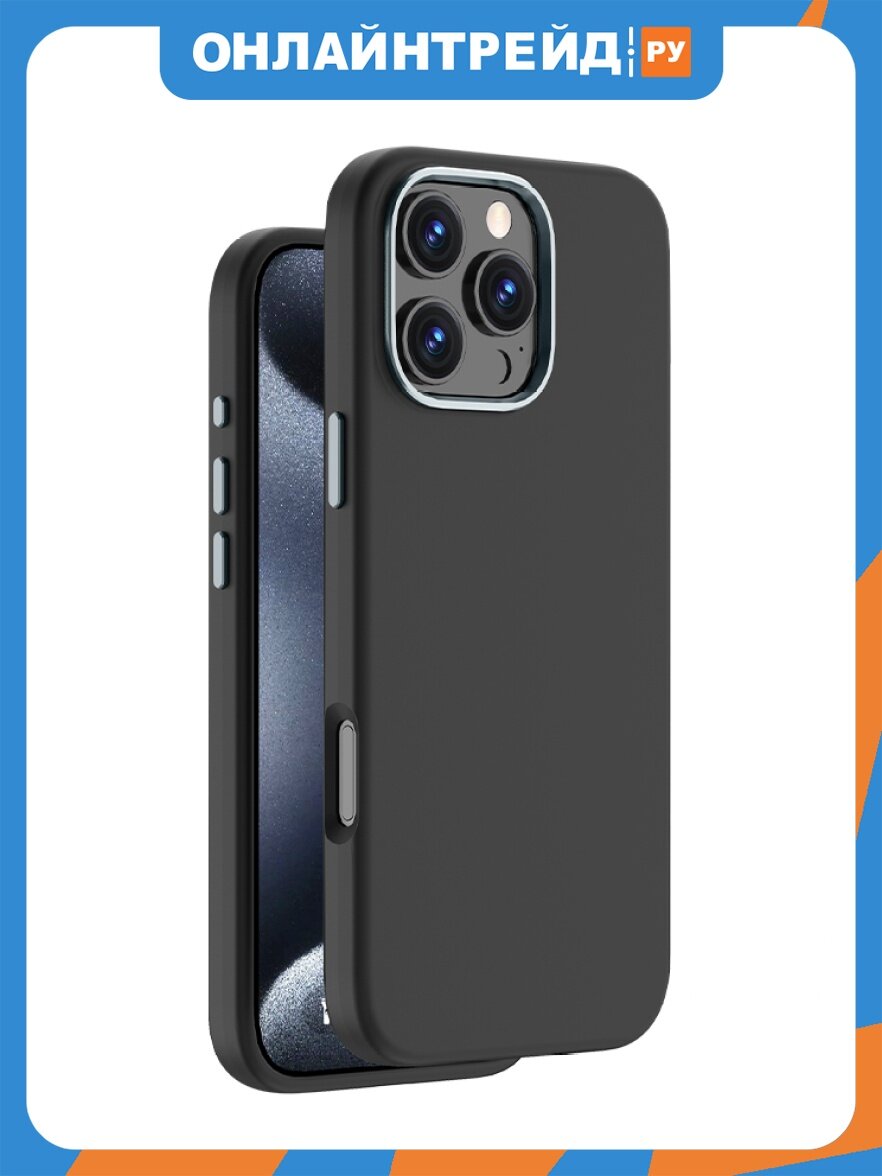 Чехол Deppa для Apple iPhone 16 Pro Max, Liquid Silicone Pro, Magsafe, черный