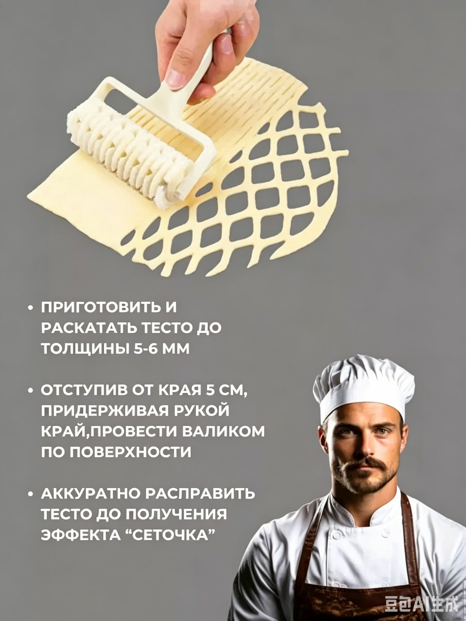 Фигурный ролик для резки теста — фото 1