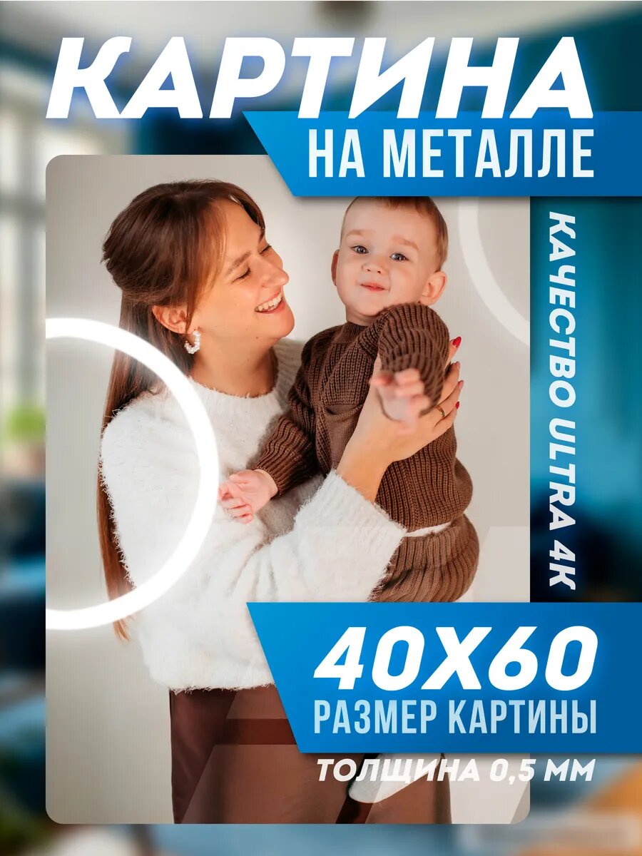 Картина по фото на металле на заказ на стену 40х60