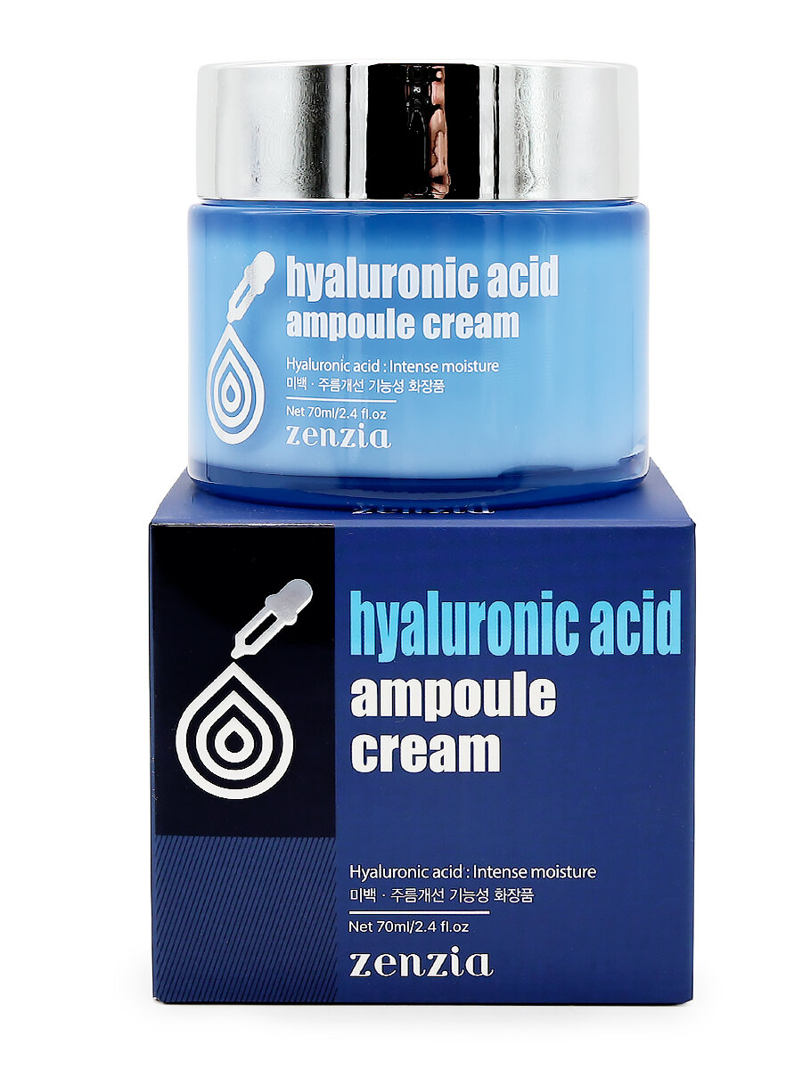 Zenzia Крем для лица с гиалуроновой кислотой Hyaluronic Acid Ampoule Cream, 70 мл