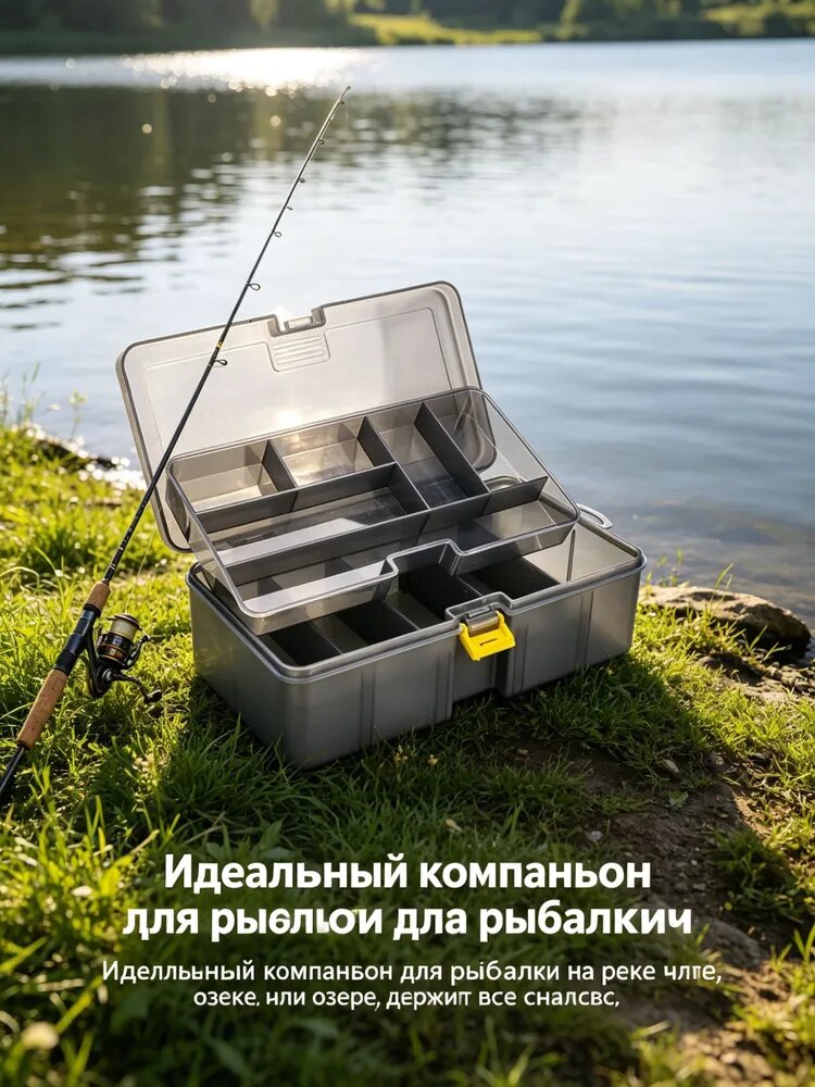 Многоотсекной пластиковый ящик для рыболовных снастей, удобный кейс для хранения крючков блесен и грузил для любого вида рыбалки