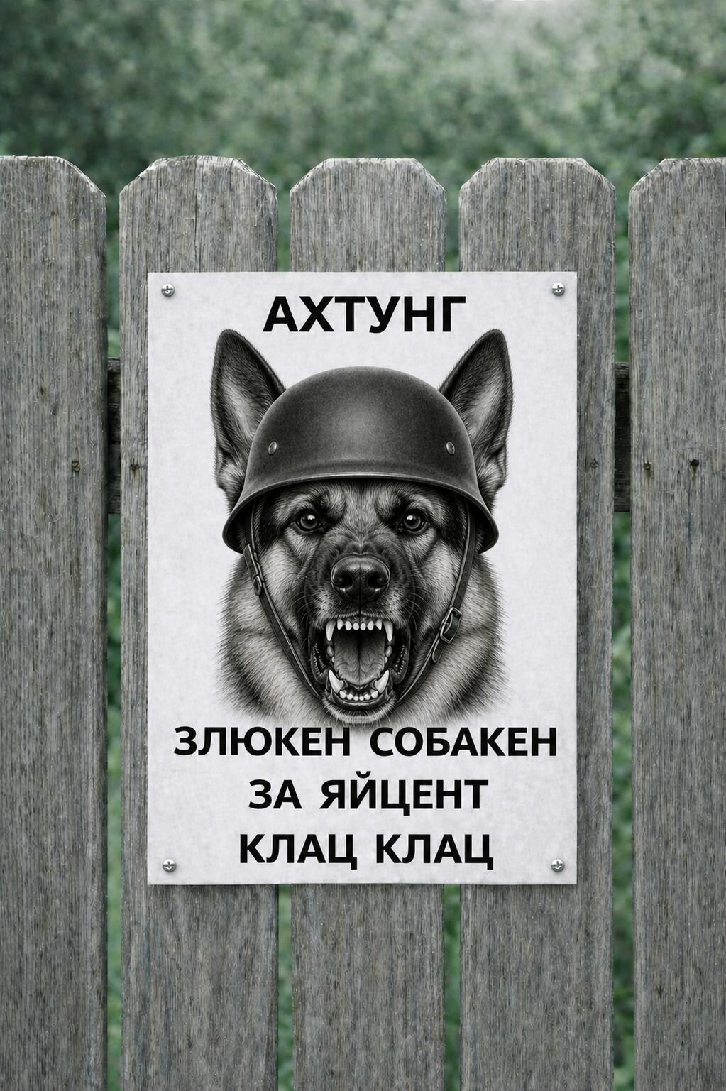 Информационная табличка "Немецкая овчарка" 200x150 мм из пластика 3 мм (Ф)