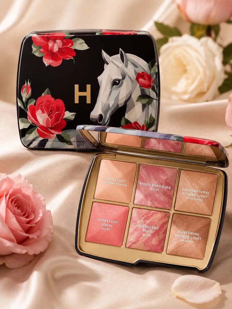 Палитра для лица Hourglass Ambient Lighting Palette 2025, румяна, хайлайтер, контурную - White Horse