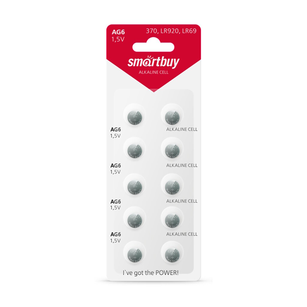 Батарейка часовая Smartbuy AG6-10B (100/2000) (SBBB-AG6-10B)
