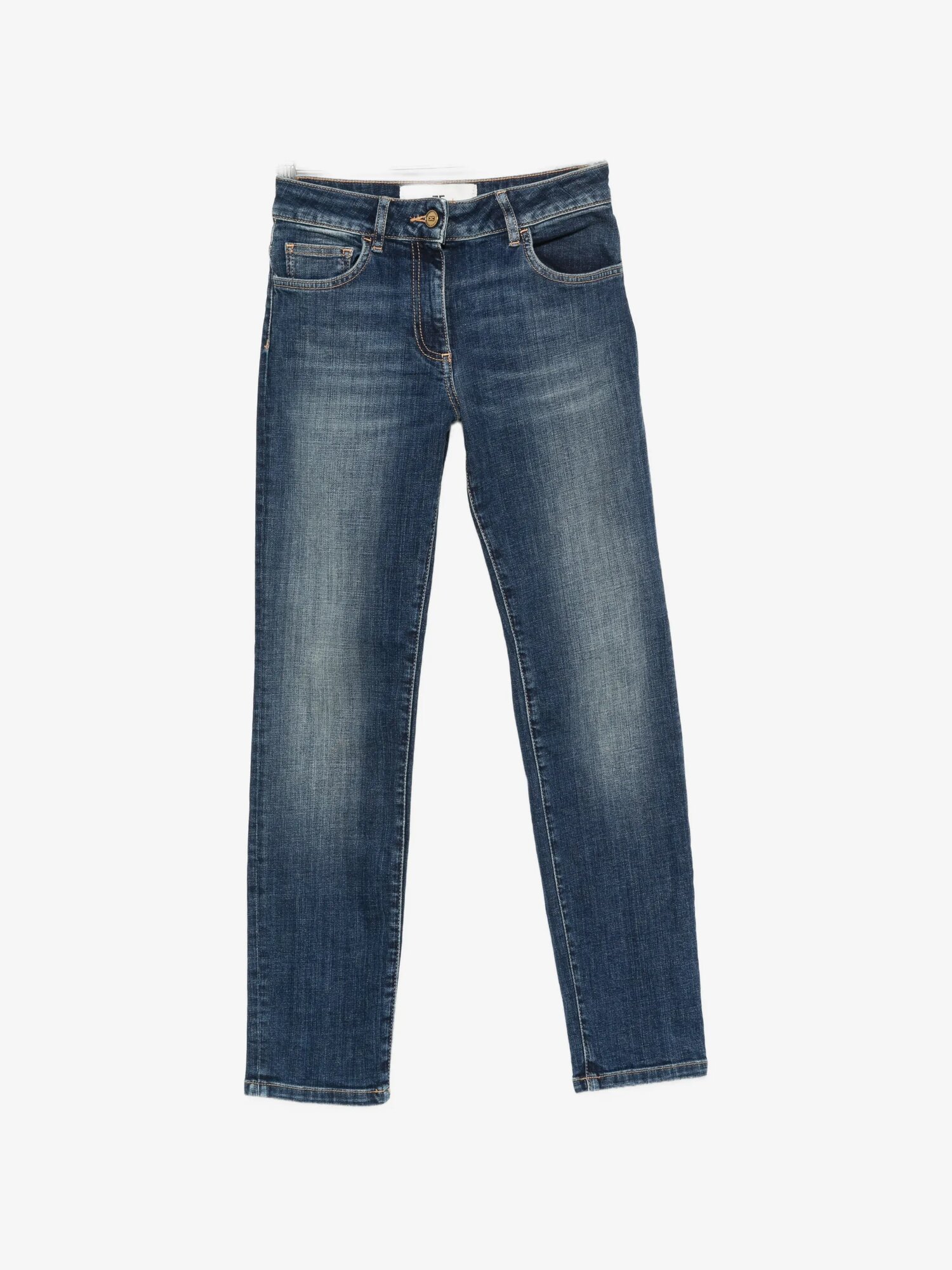 Джинсы Elisabetta Franchi Faded-effect embroidered-logo jeans
