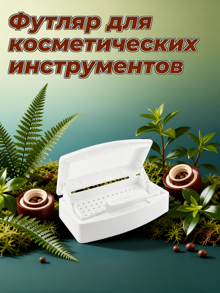 Ящик Для Стерилизации Инструментов Для Маникюра Прозрачная Крышка Белый