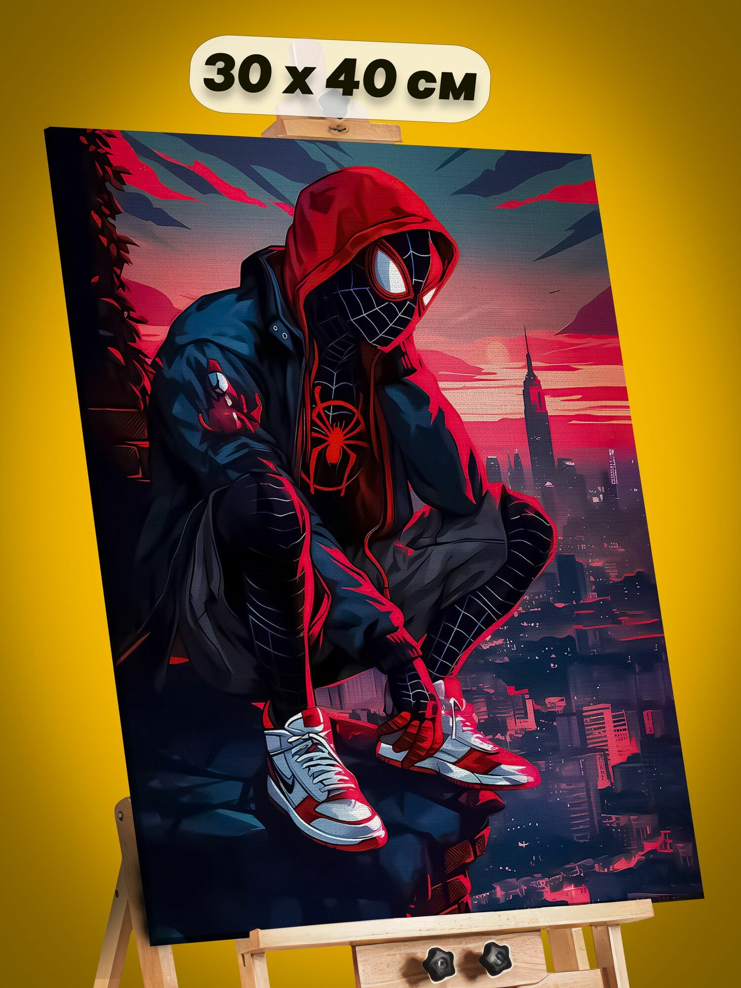 Картина на стену Marvel Человек-паук: Через вселенные Майлз Моралес 30x40