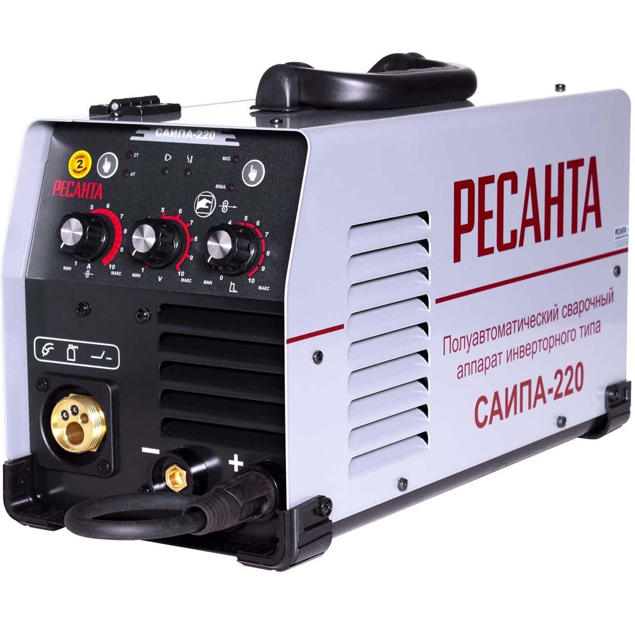 Сварочный аппарат инверторный полуавтоматический Ресанта САИПА-220 MIG 6в1 65/10