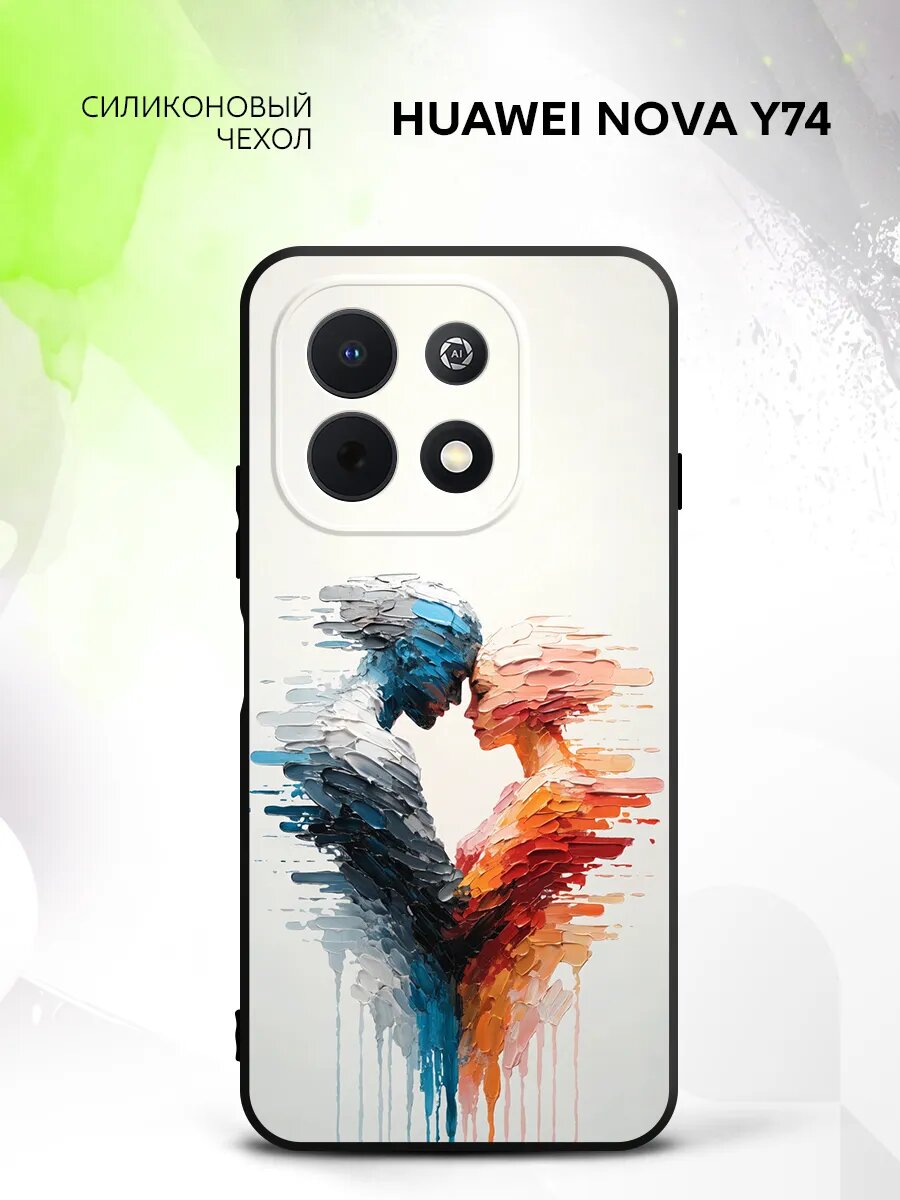 Чехол на Huawei Nova Y74, Хуавей Нова У74 кейс с поддержкой беспроводной зарядки и принтом он и она