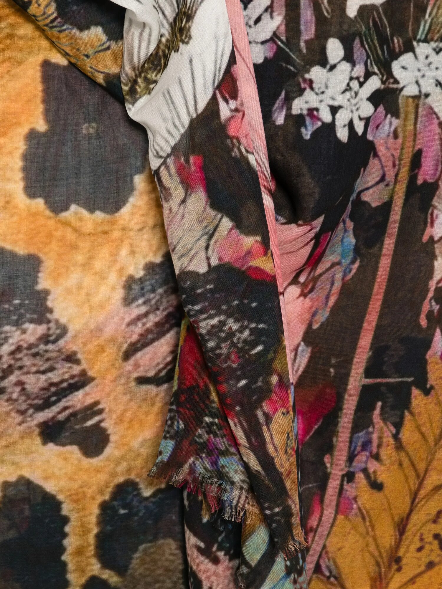 Шарф D'Aniello Floral-print leopard-pattern scarf для девочек, pink — фото 1
