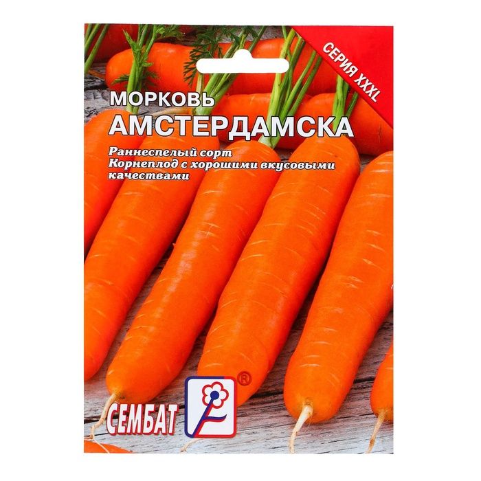 Семена Морковь Амстердамка, XXXL, раннеспелая , Сембат, 10 г.