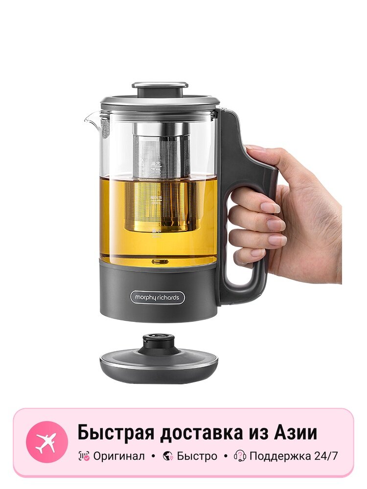 Электрический чайник Morphy Richards Health Pots с фильтром, серый