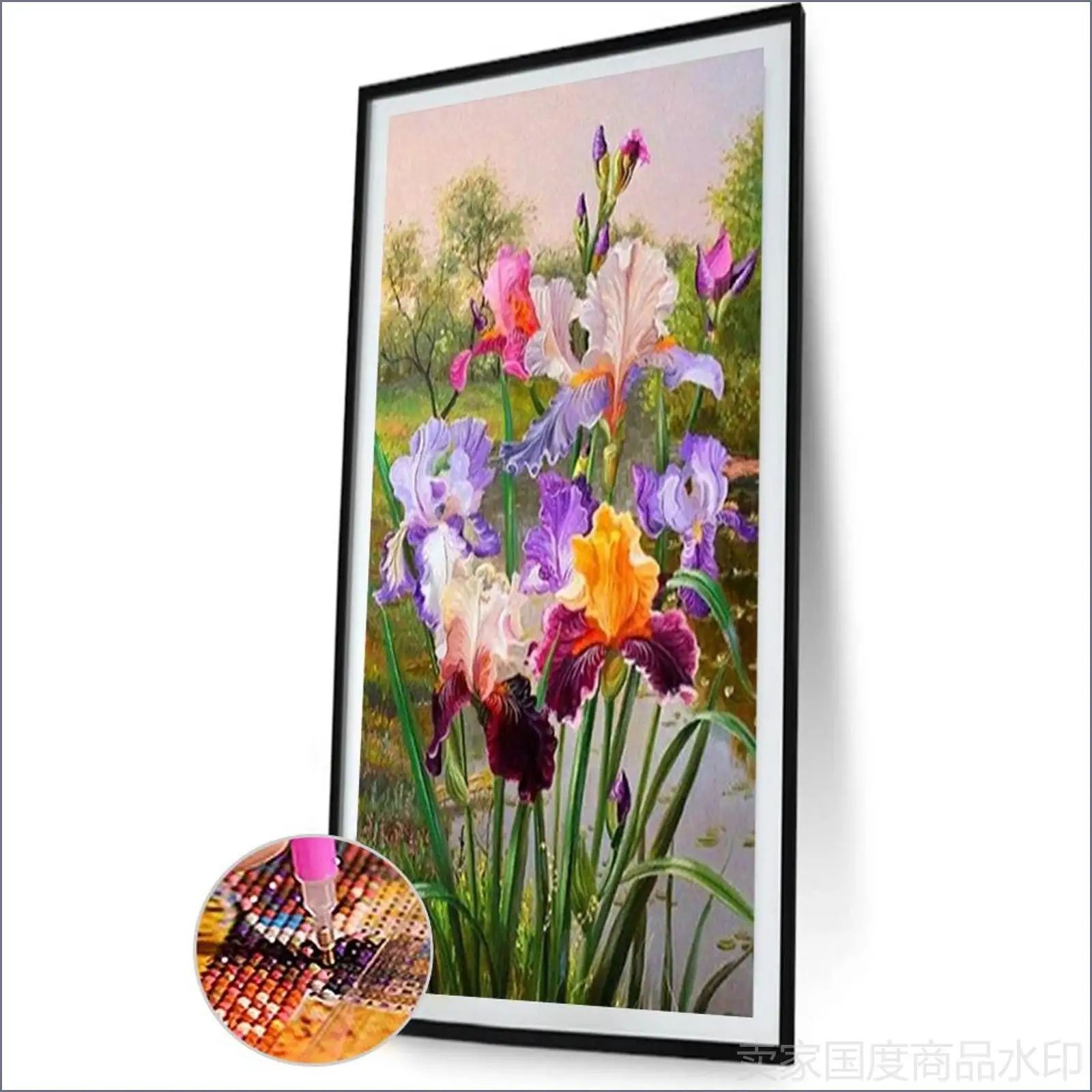 Диамантная картина Ирис в технике 5D, 30 50 см, из смолы