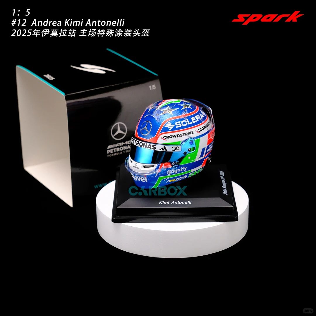 Модель шлема Формулы-1 Spark 1/5 #Kimi Antonelli Emilia Romagna GO-2025 коллекционная фигурка/Подарки для детей