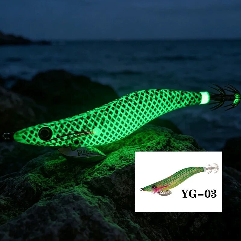 Yuku Night Glow Series деревянные креветки EGI JIG