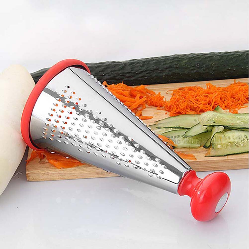 Grater Slicer Из Нержавеющей Стали 1 Шт Для Овощей Трехсторонняя Форма 22.5x11.5CM Красный
