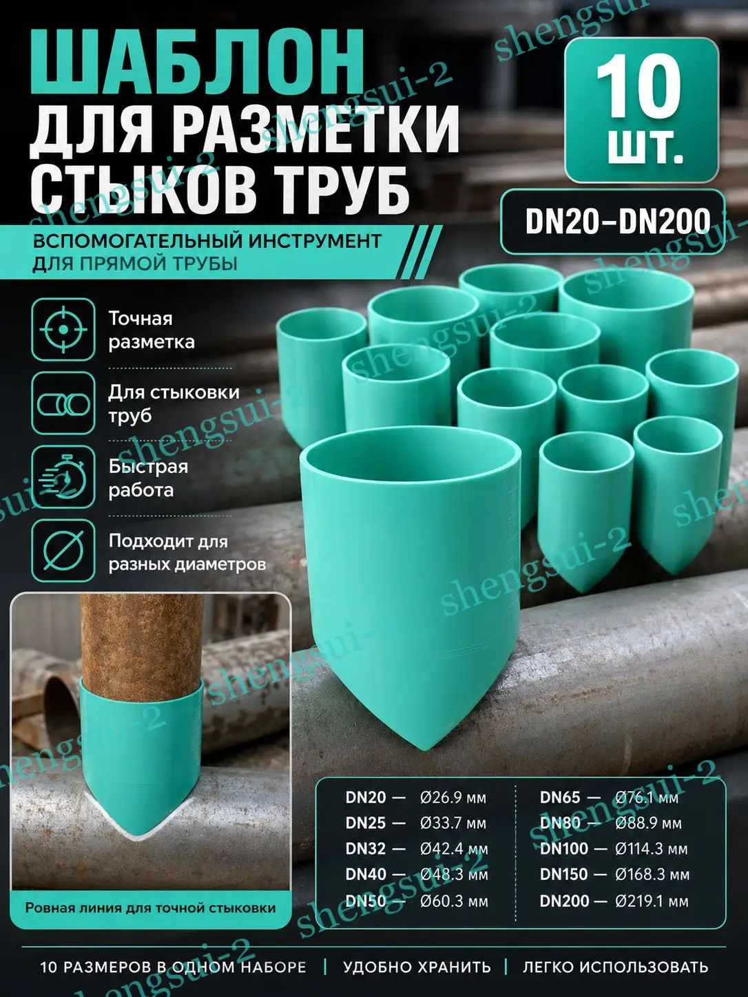 Разметочный шаблон для труб, инструмент для точного соединения круглых труб