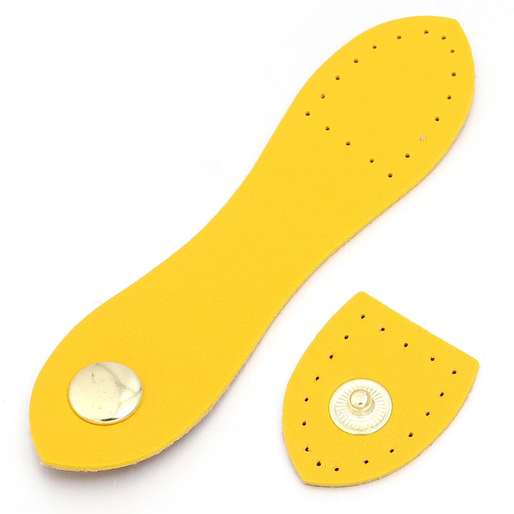 Пряжки для сумки из искусственной кожи 11x2.5см 2 шт. Желтый, Yellow