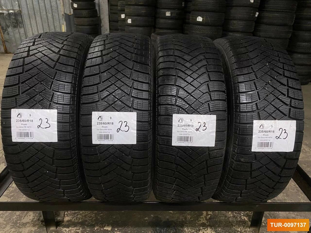 Комплект (4 шт) зимних БУ шин Pirelli Ice Zero FR 235/60 R18 10% износ 7676410542