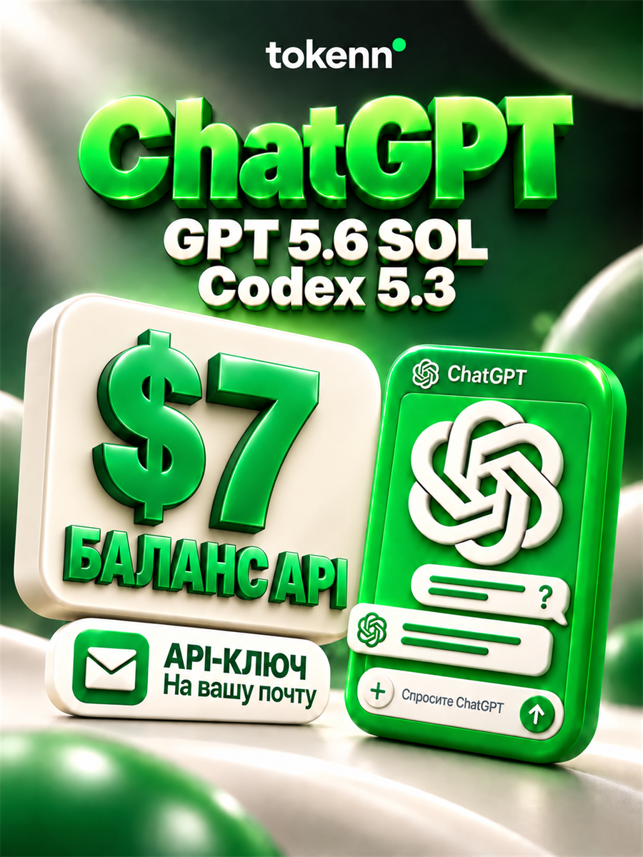 ChatGPT 6 Astra / GPT-5.6 Sol / Codex 5.3 API-ключ | 7 долларов баланса | Индивидуальный доступ