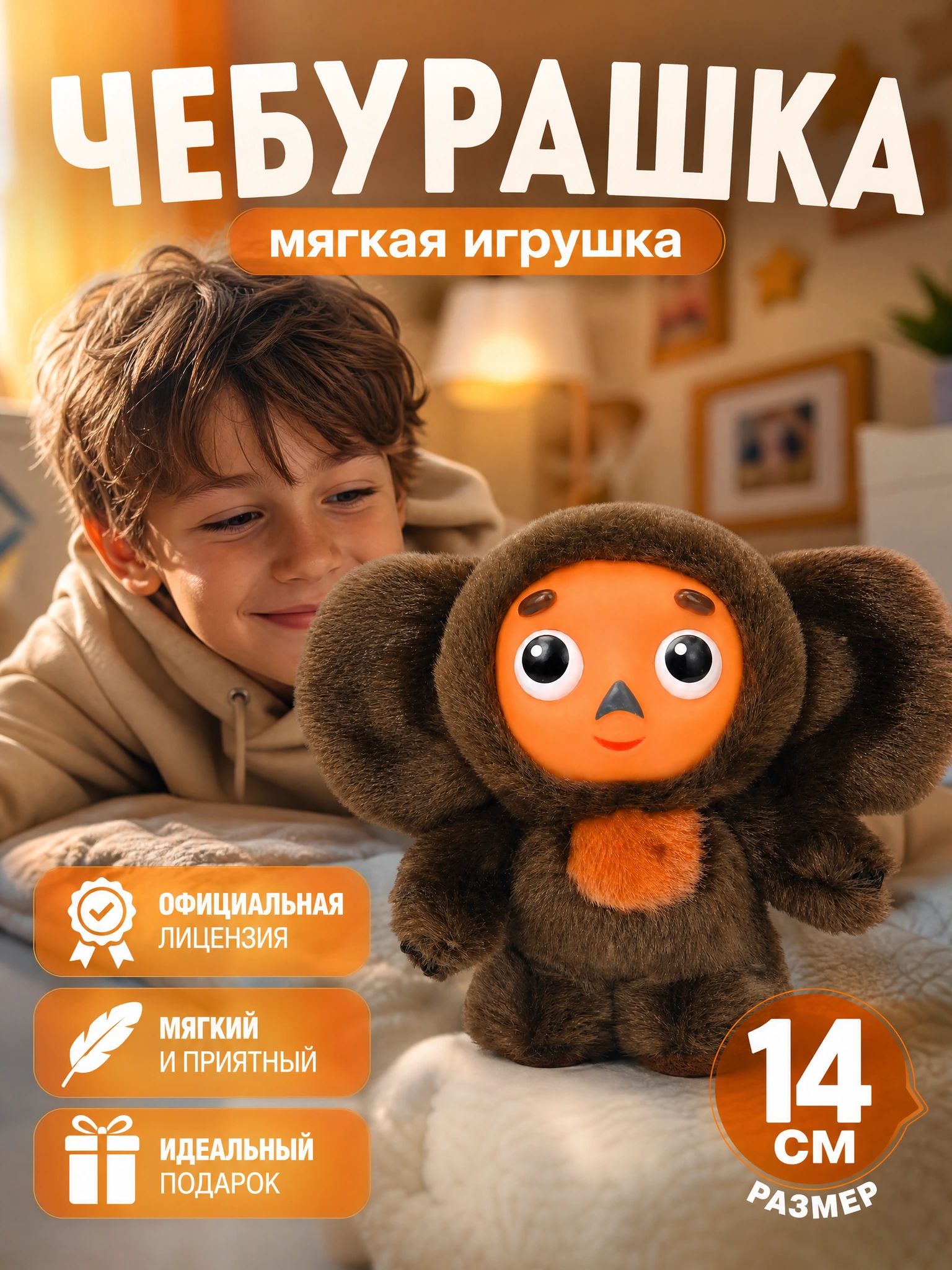 Мягкая игрушка Чебурашка 14 см герои Союзмультфильм Мульти-Пульти