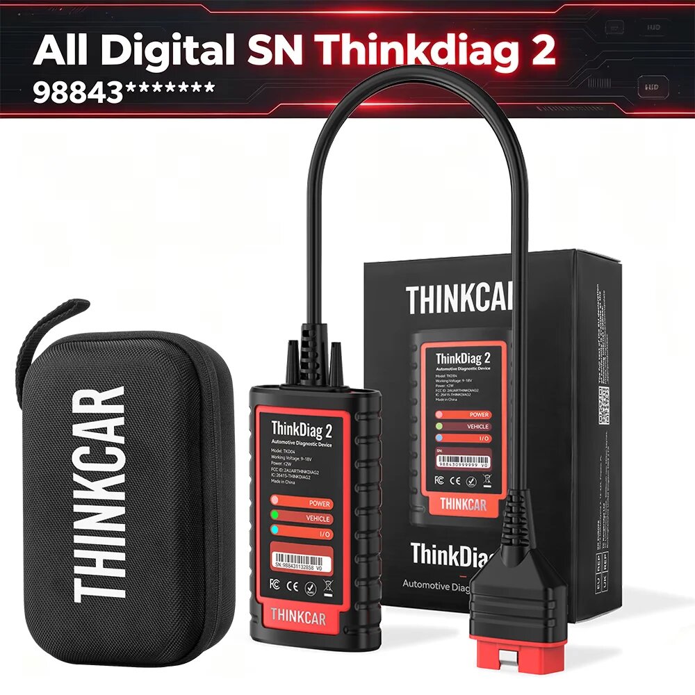 Автосканер THINKCAR THINKDIAG 2 OBD2, считыватель кодов, полная диагностика, 16 функций сброса, CAN FD, кодирование ЭБУ, профессиональные диагностические инструменты