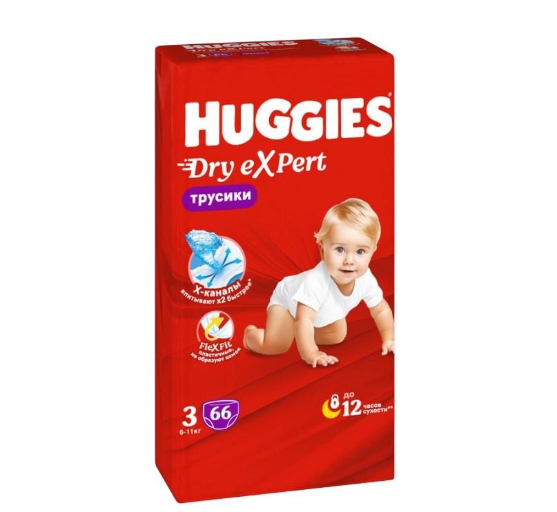 Трусики-подгузники Huggies Dry Expert 3 М, 6-11кг, 66 шт