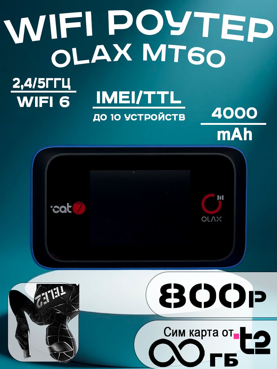 Карманный роутер wi-fi MT60 с безлимитным интернетом 800р