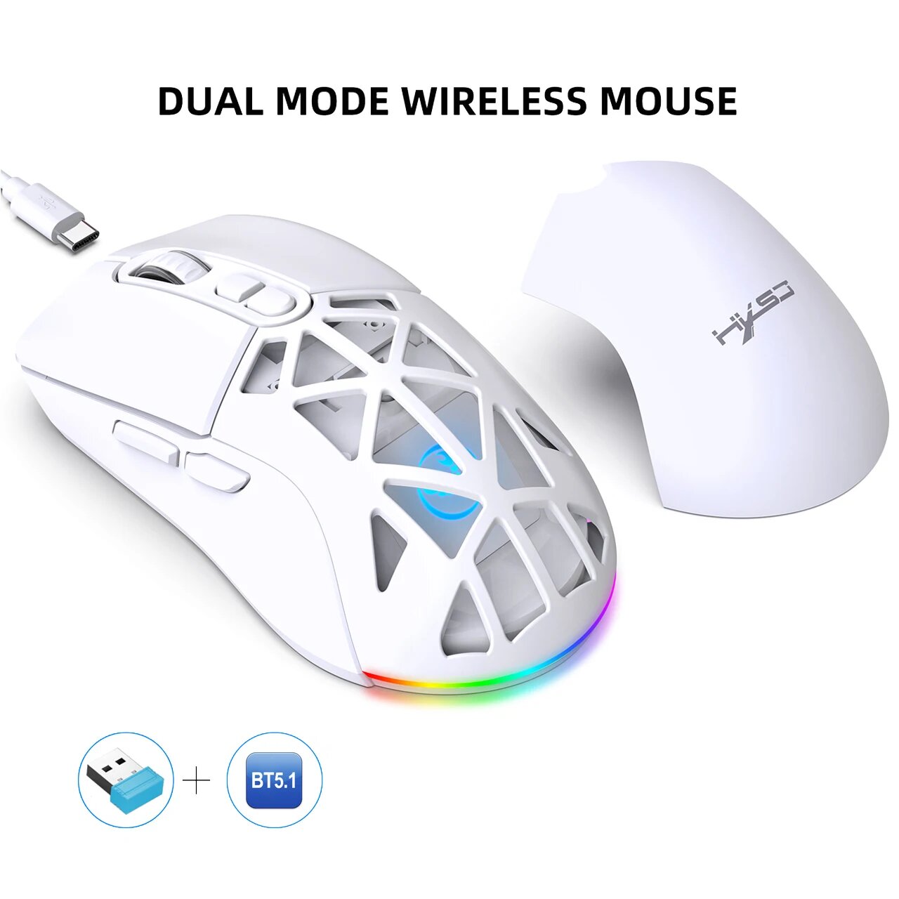 Беспроводная игровая мышь HXSJ T26 White