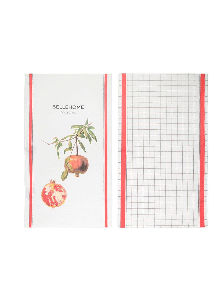 BELLEHOME Комплект полотенец столовых "Гранат", 40х70 см, 50% лен, 50% хлопок
