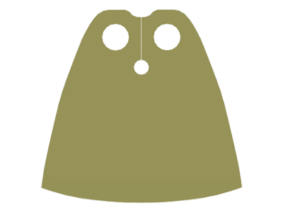 Minifigure Cape Cloth, Standard - Traditional Starched Fabric - 4.0cm Height, 522 Olive Green U